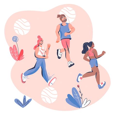 사람들은 마라톤 경주를 실행 건강한 라이프 스타일과 스포츠 실행 평면 벡터 절연 프리미엄 벡터