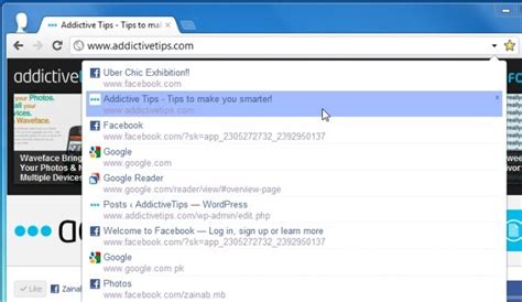Get Firefox Most Visited Pages Dropdown In Chrome Omnibar