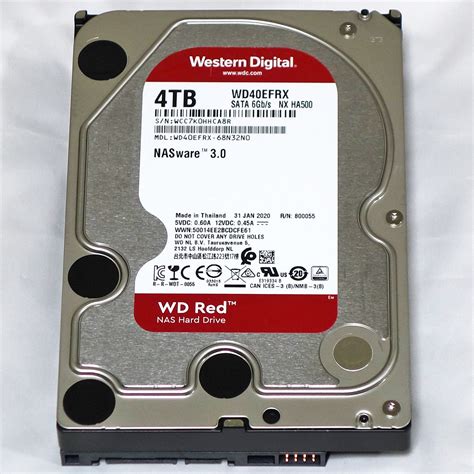 Western Digital ウエスタンデジタル WD Red WD40EFRX 68N32N0 3.5インチ SATA HDD ...