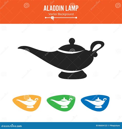 Aladdin Lamp Vector Simple Black Silhouette Symbol Isolated On White