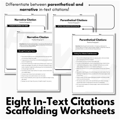 In Text Citations Worksheets Mla 9 Worksheets And Examples