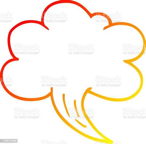 Dessin Au Trait Dégradé Chaud Dun Nuage De Dessin Animé Vecteurs Libres