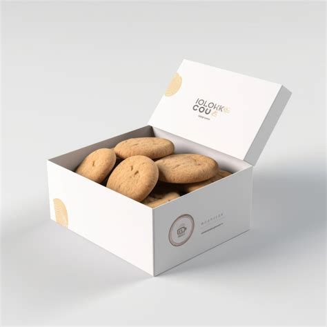 Premium Ai Image Cookie Box Mockup Isolated Generative Ai
