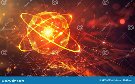 Visualization Of Atomic Structure With Electron Orbiting Nucleus Representing Fundamental
