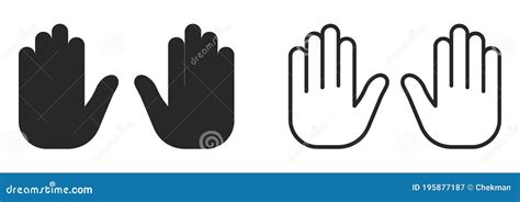 Stop Hand Vector Iconset Of Linear Hand Icon Stock Illustration