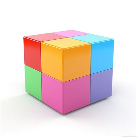 Premium Photo Colorful Cube Box Isolated On White Background