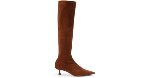 Lagence Emilie Suede Kitten Heel Boot In Brown Lyst
