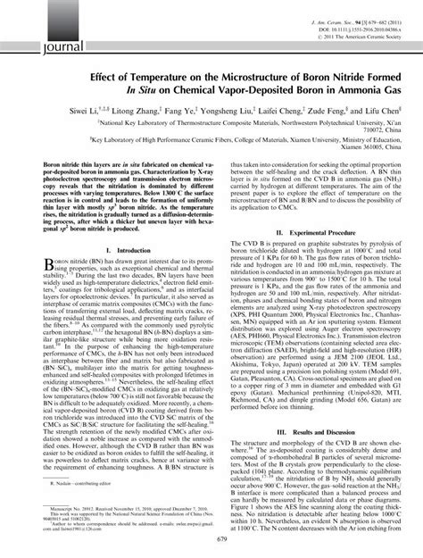 Pdf Effect Of Temperature On The Microstructure Of Boron Nitride