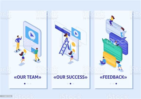 아이소메트릭 템플릿 응용 프로그램 워크플로 및 프로젝트 스마트폰 애플 리 케이 션에 큰 팀의 팀웍 쉽게 편집 하 고 사용자 지정 등측투영법에 대한 스톡 벡터 아트 및 기타