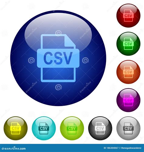 Color CSV File Format Glass Buttons Stock Illustration Illustration Of Computer Black