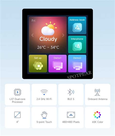 Esp32 S3 4inch Lcd Development Board 480x480 Touchscreen Display Tvbox Lvgl Hmi Sensor Can Rs485
