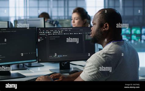 Admin In Server Hub Tasked With Protecting Valuable Data Against Hacking Attack On Computers