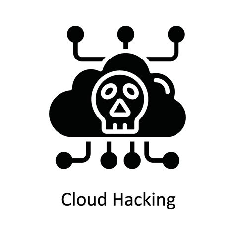 Cloud Hacking Vector Solid Icon Design Illustration Cyber Security Symbol On White Background