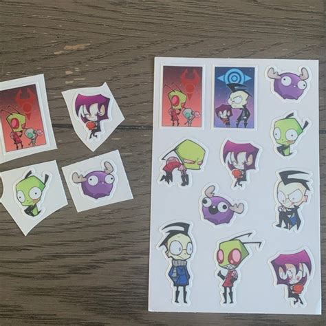 Invader Zim Vinyl Sticker Sheet 11 Tiny Stickers Zim Dib Gaz