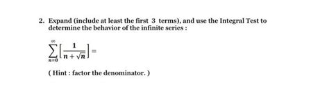 Solved Please Start Summation At N 1 Sorry 2 Expand