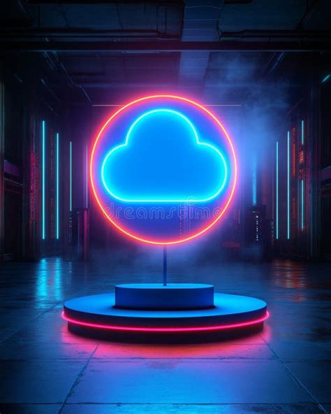 A Modern Cloud Symbol Presented In A Digital Space With Radiant