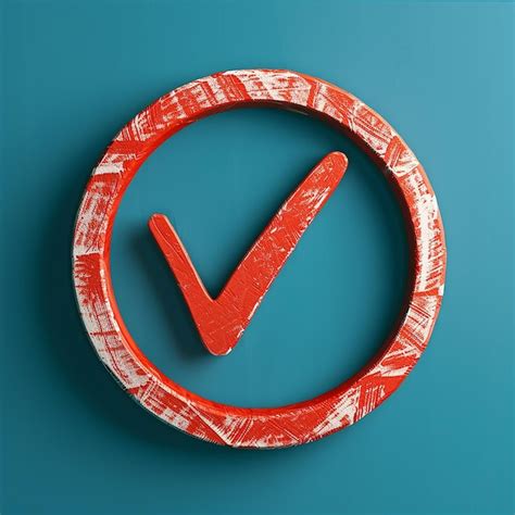 A Red And White Clock With A White Check Mark Tick On It Premium Ai