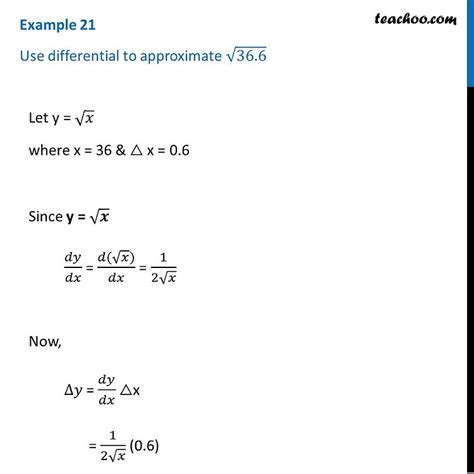 Question 8 Use Differential To Approximate Root 366 Finding Appro