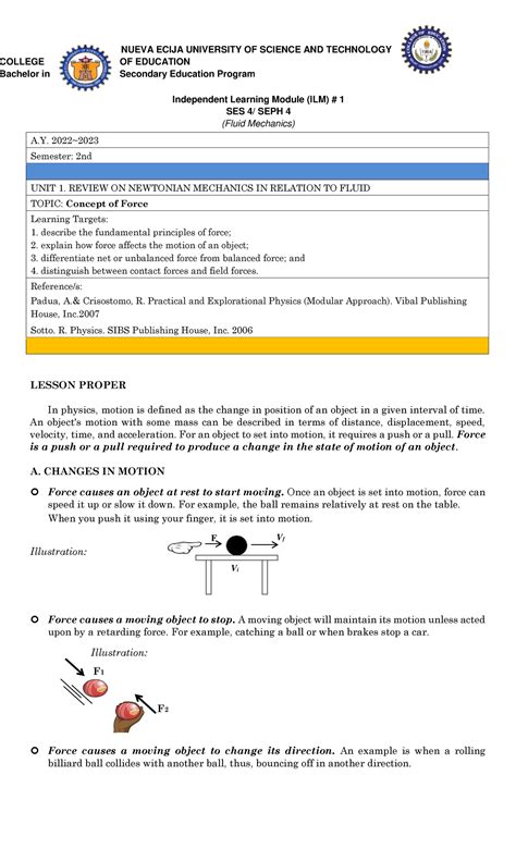 Fluid Quiz Reviewer 1 3 Nueva Ecija University Of Science And Technology Of Education In