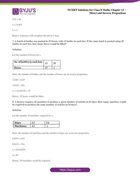 Ncert Solutions Class 8 Maths Chapter 13 Direct And Inverse Proportions