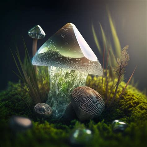 Premium Ai Image There Is A Small Mushroom Sitting On A Moss Covered