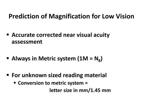 Calculation Of Magnification In Low Vision Pptx