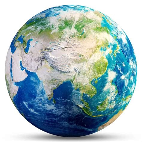 Earth Globe Realistic 3 D Rendering With Some Clouds Stock Photo By