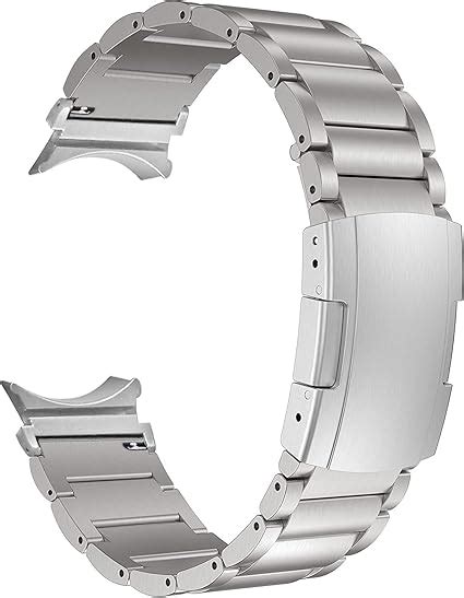 MaKTech Titan Armband für Samsung Galaxy Watch Metallarmband mit Schildkrötenschnalle für