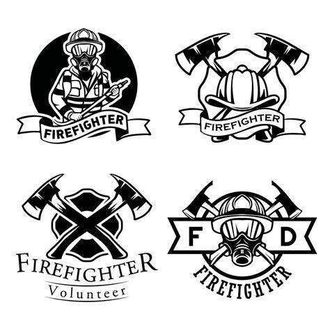 Retro Firefighter Logo Bundle Template 26184763 Vector Art At Vecteezy