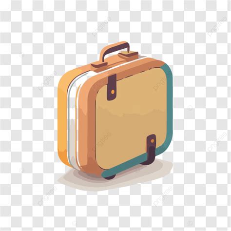 빈티지 스타일 벡터 일러스트 레이 션의 오래 된 가방 흰색 배경에 있는 단순한 다채로운 수하물 아이콘 그림자 없음 작은 프레임 중앙 Png 일러스트 및 벡터 에 대한