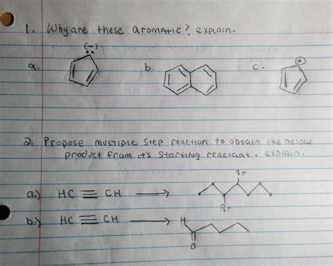solved 1 why are these aromatic explain 3 propose