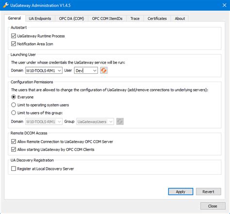 opc ua gateway configuration administration tool