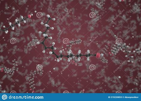 Linoleic Acid Molecule Made With Balls Conceptual Molecular Model