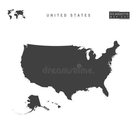 United States Vector Map Isolated On White Background High Detailed