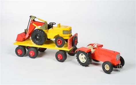 Steiff Traktor mit Anhänger Bagger Objektdetail Anticomondo