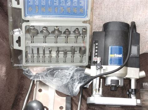Nutool Plunge Router Boxed 15pc Set Router Bits In Longwell Green