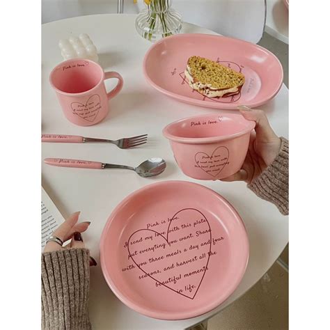 Jual Temaruma Aecha Piring Pink Korean Aesthetic Mangkok Korea Aesthetic Keramik Mangkok