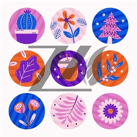 دانلود وکتور کاور هایلایت اینستاگرام طرح گل دانلود رایگان فایل لایه