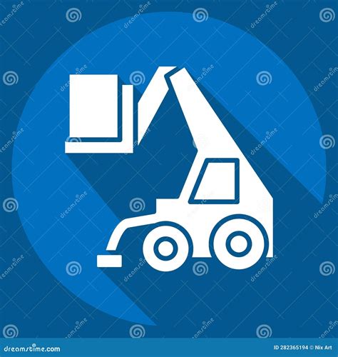 Icon Telehandler Related To Construction Vehicles Symbol Long Shadow
