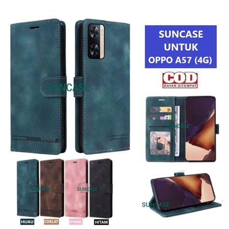 Jual Casing Oppo A57 4g 2022 Model Flip Buka Tutup Case Kulit Ada