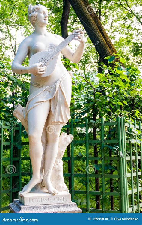 Sculpture Of Greek Goddess Of Dance And Chorus Terpsichore In Old City