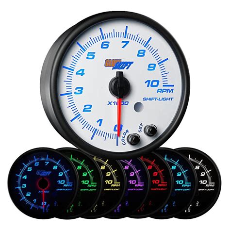 Glowshift Gauges White 7 Color 3 3 4 In Dash Tachometer Gauge Gs W716 Urotuning