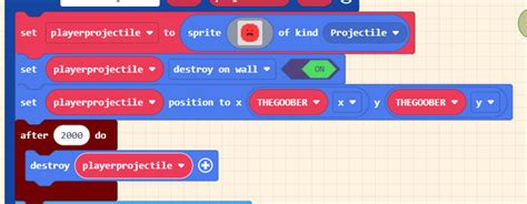 Projectile Despawning Help Microsoft Makecode