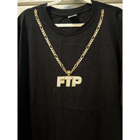 Ftp Gold Chain Logo T Shirt Ftp Depop