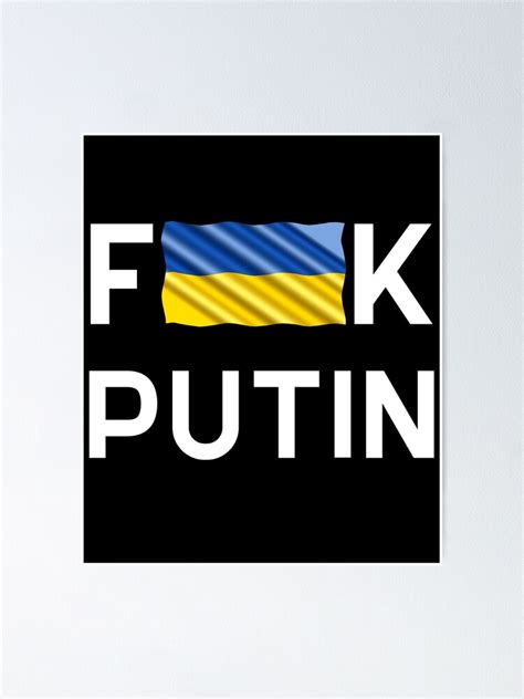Póster Que se joda Vladimir Putin con la bandera de Ucrania Que se