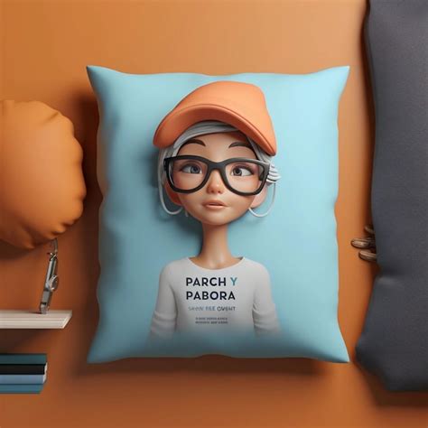 Premium Photo Light Blue Pillow Mockup Generative Ai
