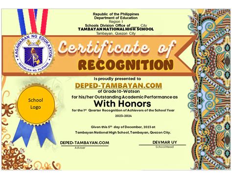 Desgin 4 Award Certificates Editable And Free To Download Deped