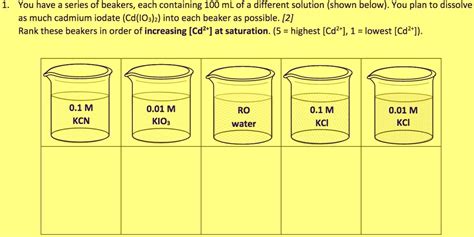 SOLVED You Have A Series Of Beakers Each Containing 100 ML Of A
