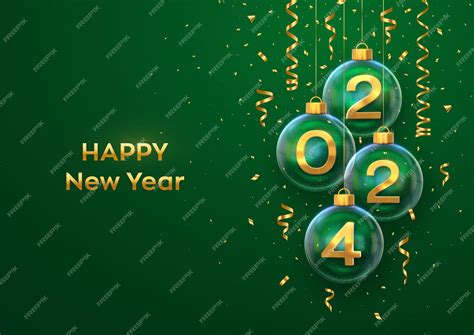Gelukkig Nieuwjaar 2024 Gouden Metalen 3d Nummers 2024 In Glazen