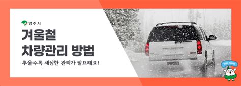 겨울철 차량 관리 방법 경상북도 영주시 웰로